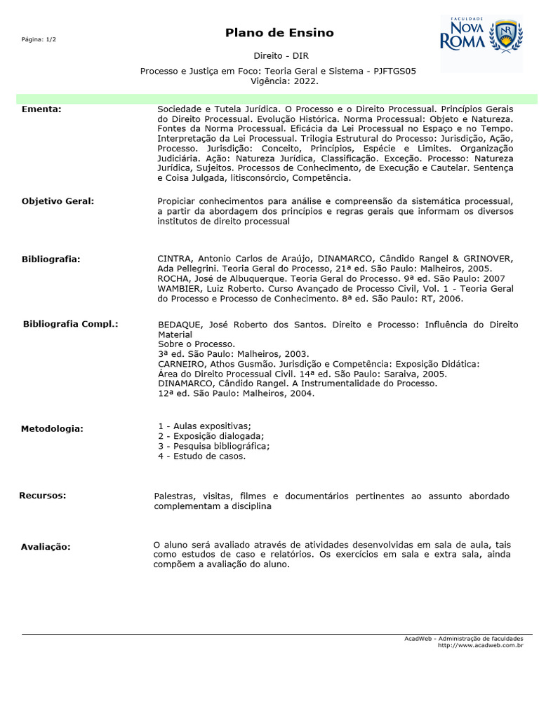 Teoria Geral do Processo e Justiça | PDF | Direito Processual | Jurisdição