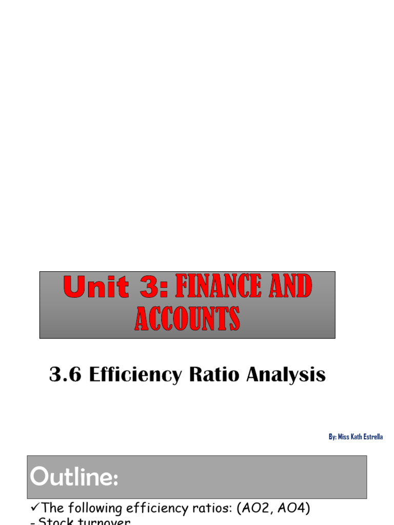 Efficiency Ratio Analysis in Finance | PDF | Insolvency | Bankruptcy