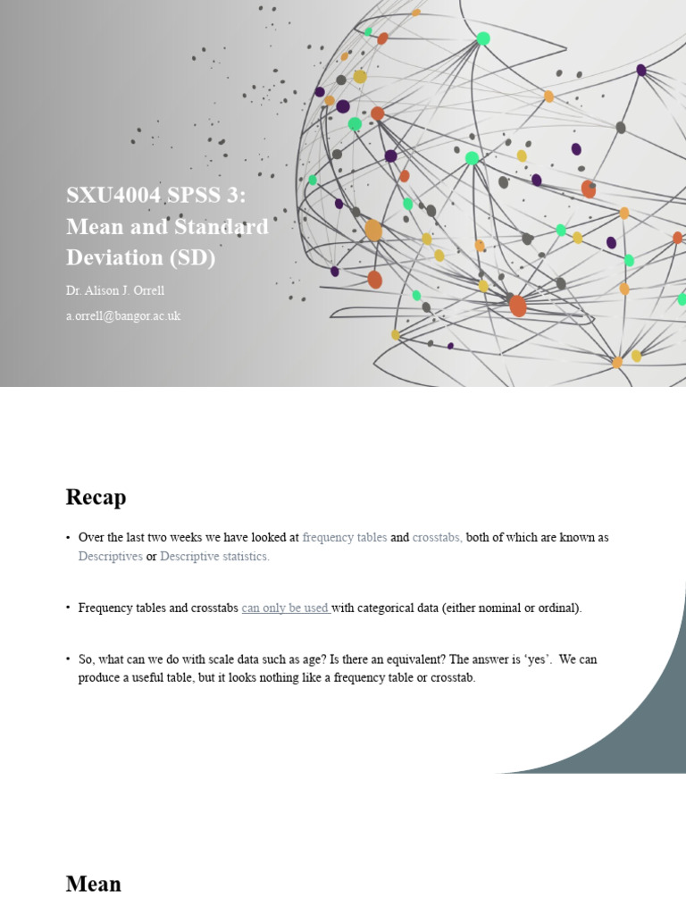 Mean and Standard Deviation (SD) | PDF | Standard Deviation | Mean