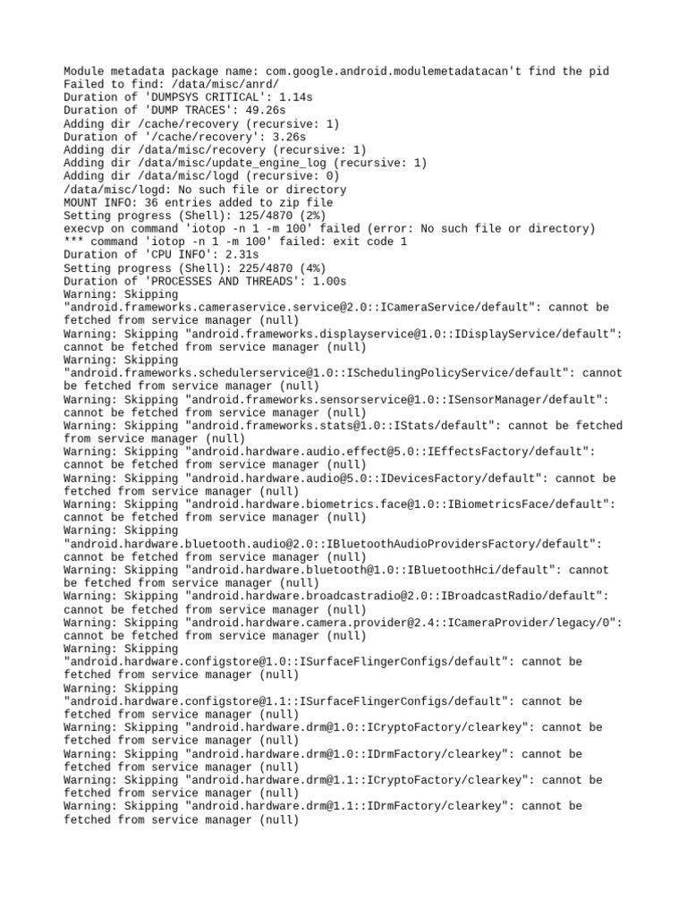 Bugreport F3110 QP1A.190711.020 2024 08 07 15 59 25 Dumpstate - Log 25941 | PDF | Computing ...