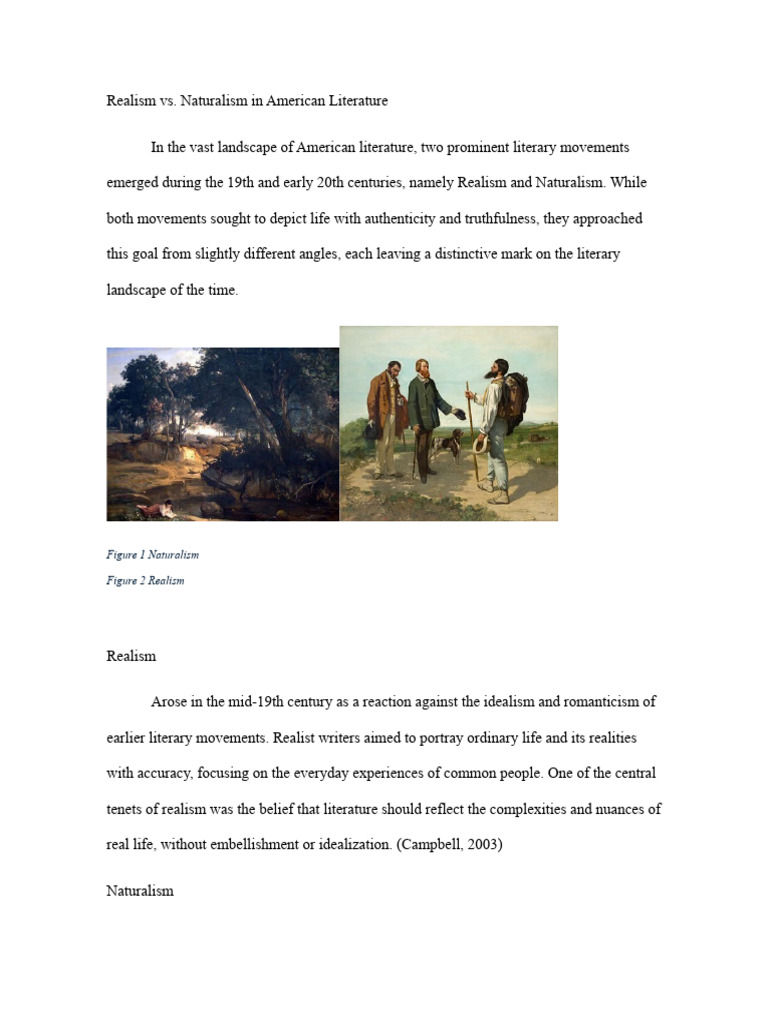 Realism and Naturalism in American Literature | PDF | Realism (Arts ...
