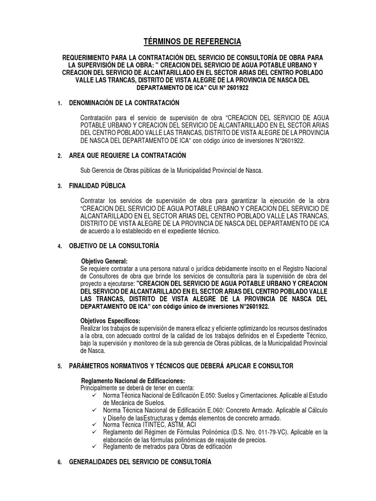 TDR Supervision ARIAS | PDF | Seguridad y salud ocupacional