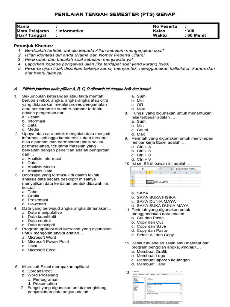 Soal Informatika 8 SM2 | PDF