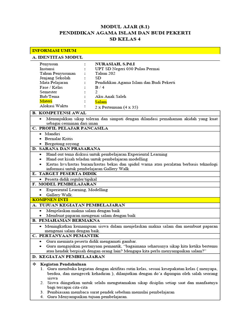 Modul Ajar Bab 8 | PDF