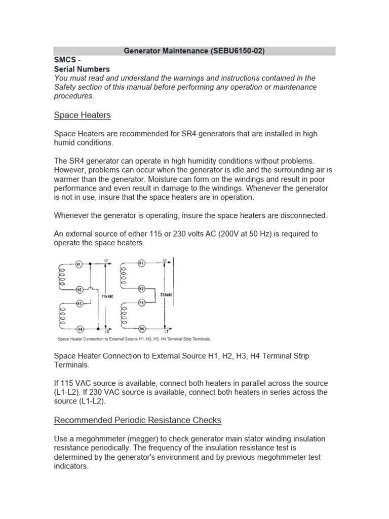 SR4 Generator & Control Panel Maintenance | PDF | Bearing (Mechanical ...