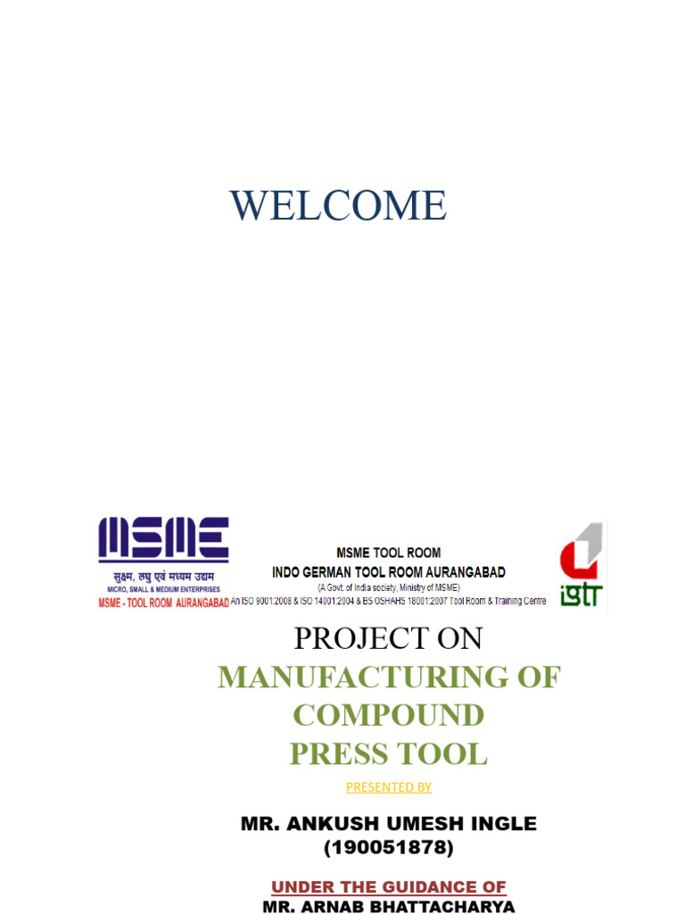Press Tool Manufacturing Project Overview | PDF | Crafts | Building ...