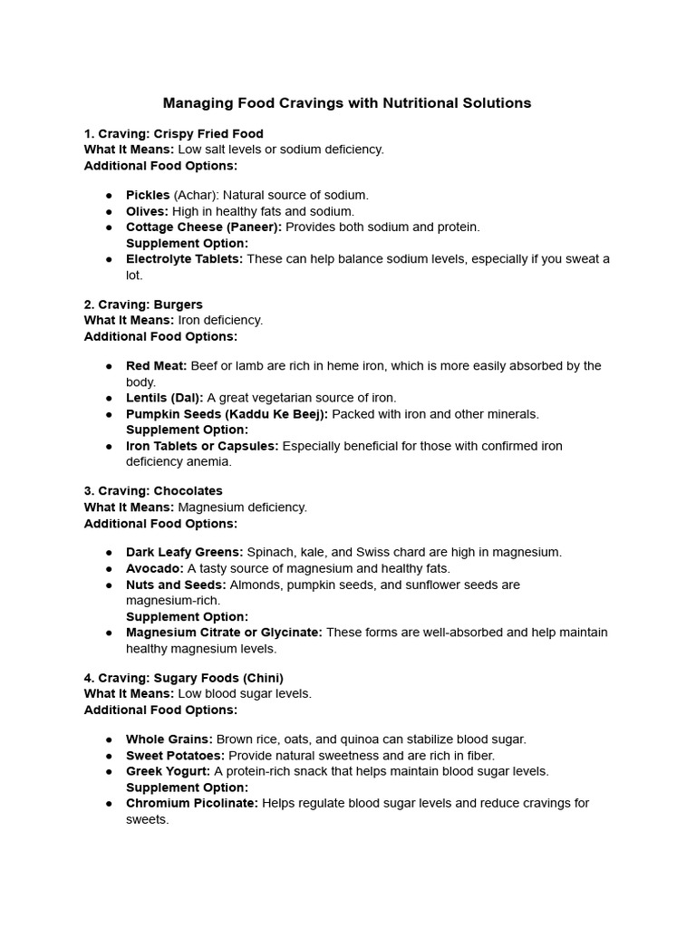 cravings guide | PDF | Foods | Omega 3 Fatty Acid