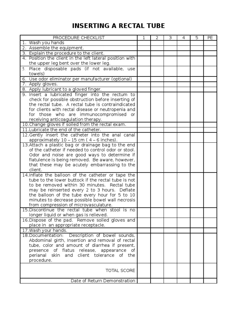 Inserting A Rectal Tube | PDF | Business