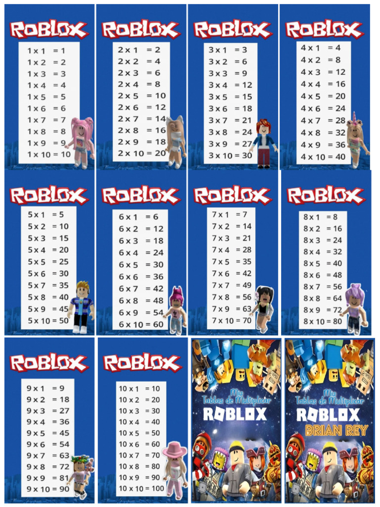 Tablas de Multiplicar Roblox | PDF