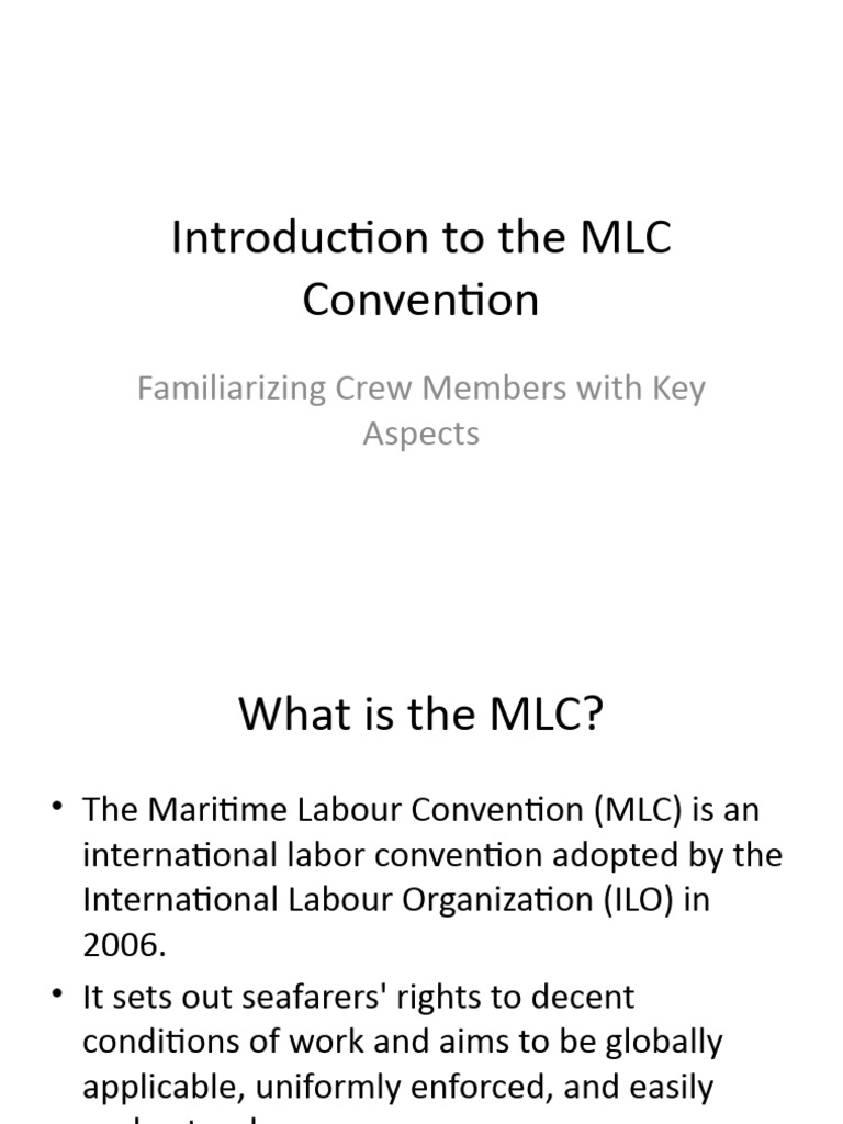 MLC Convention Presentation | PDF | International Labour Organization ...