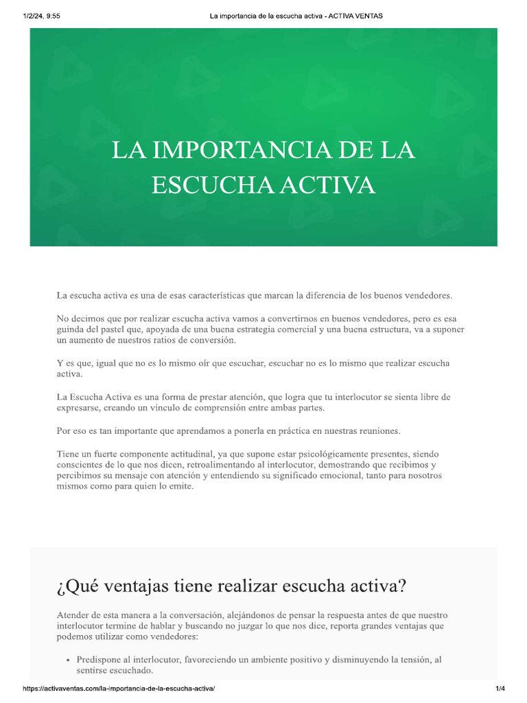la-importancia-de-la-escucha-activa | PDF