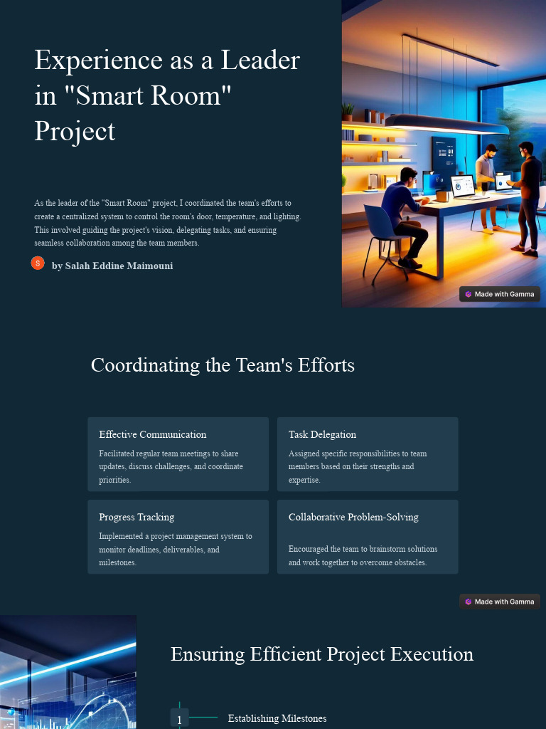 Experience As A Leader in Smart Room Project | PDF | Leadership ...
