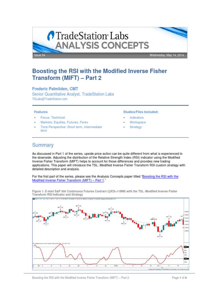 Boosting The RSI With Modified Inverse Fisher Transform MIFT Part 2 ...