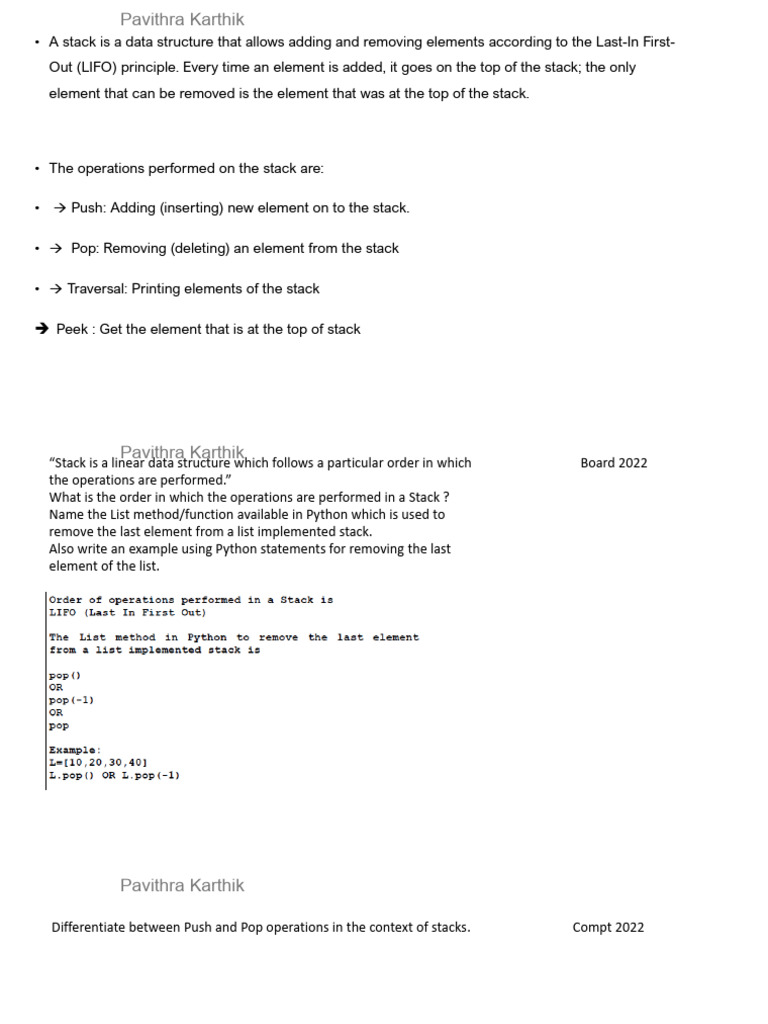 Data Structures - Stack - Day 4 | PDF | Parameter (Computer Programming) | Computing