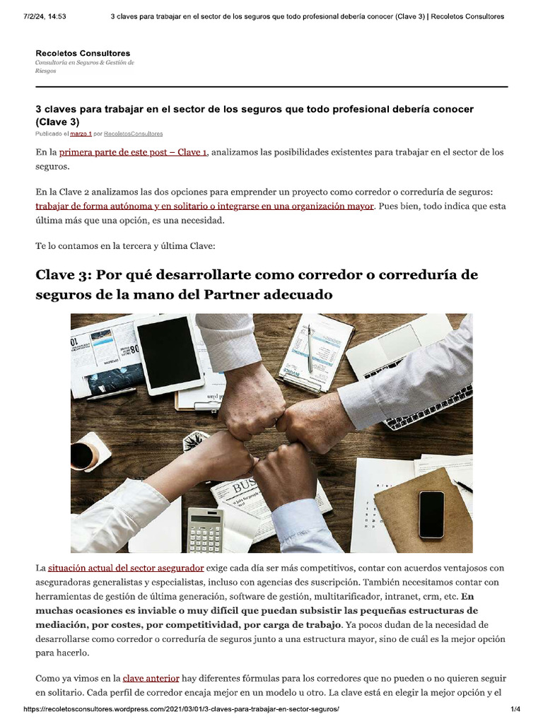 3 Claves para Trabajar en El Sector Seguros. Clave 3 | PDF