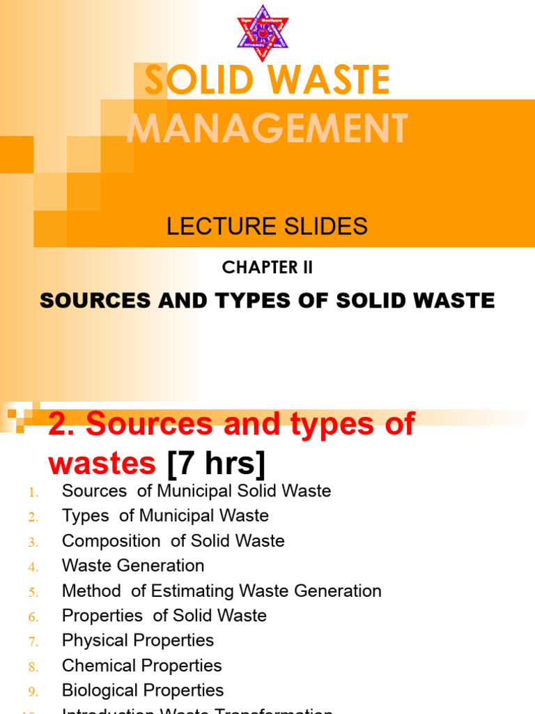 Ch-2-1swm-Sources and Types of Solid Waste | PDF | Waste | Municipal ...
