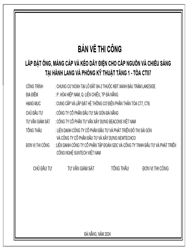 Bvtc-hệ Thống Thang Máng Cáp, Chiếu Sáng Và ổ Cắm Tầng 1-Ct7-08.07.2024 | PDF