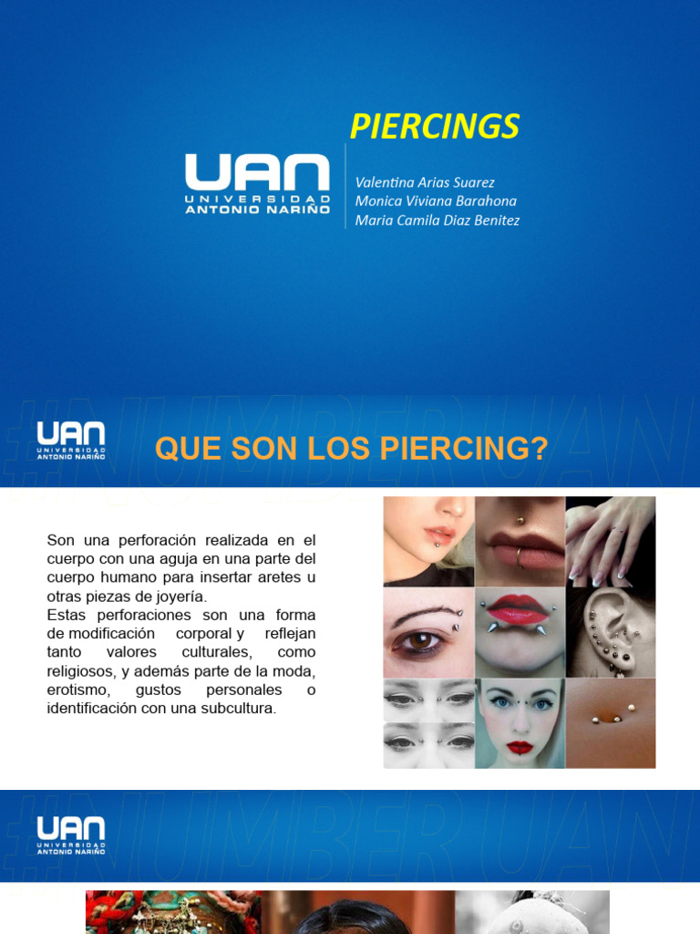 Piercings Diapositivas | PDF | Especialidades Medicas
