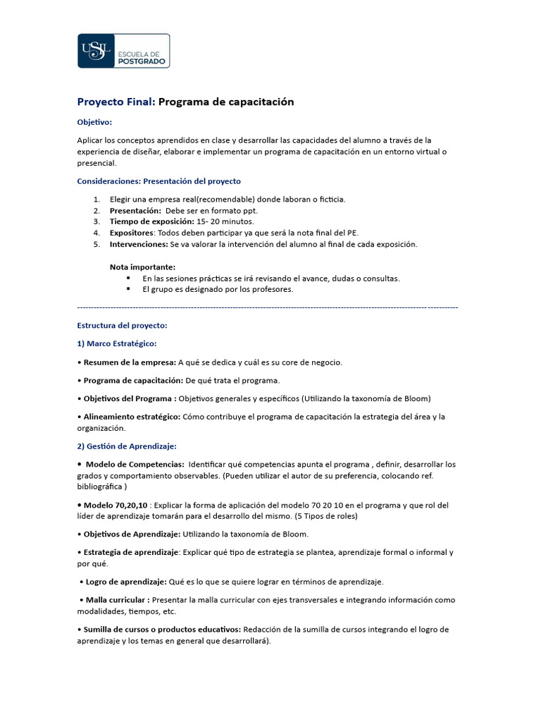 Pe- Diseño e Implementación de Pac - Proyecto Final 2024 | PDF | Aprendizaje | Diseño instruccional