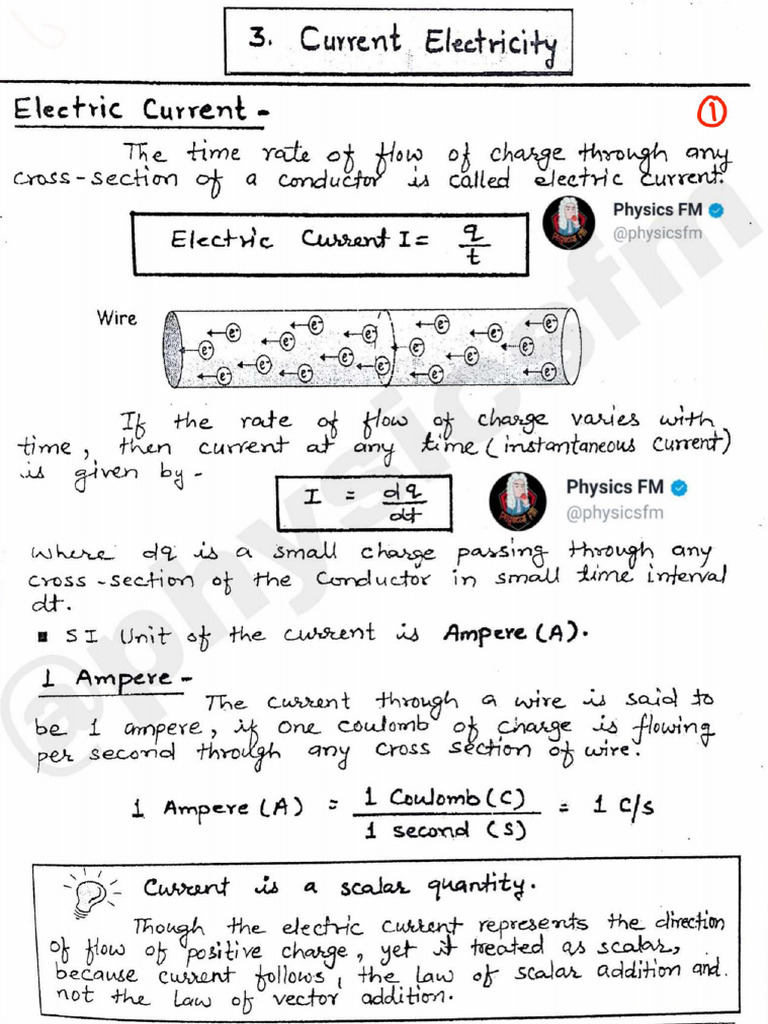 Current Electricity Unit-2 FSX | PDF