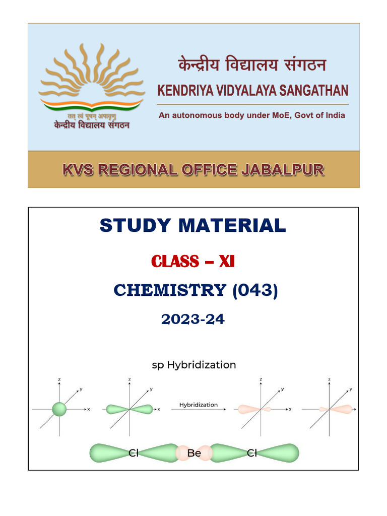 Re XI Chemistry Study Material 2023-24 | PDF | Atomic Orbital | Energy ...