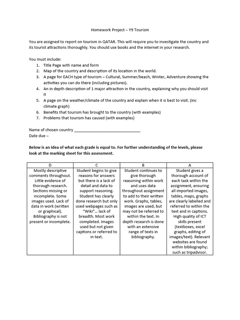 Y9 Tourism Report: Exploring Qatar | PDF