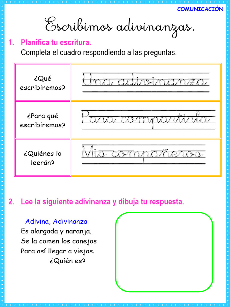 F. Escribimos Adivinanzas | PDF