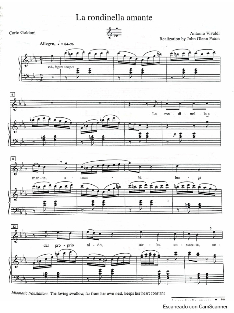 La Rondinella Amante Antonio Vivaldi | PDF