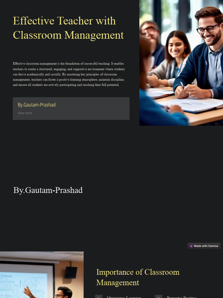 Effective Teacher With Classroom Management | PDF | Classroom Management | Disciplines