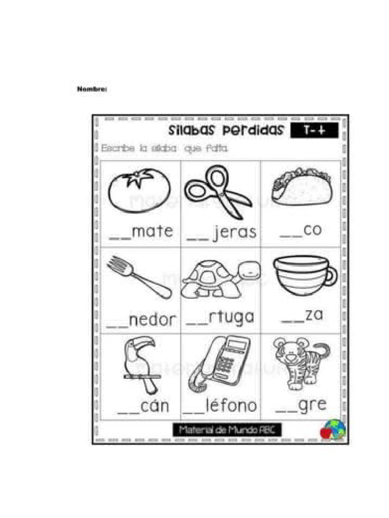 Completar Con Silabas T Emi y Dafne | PDF