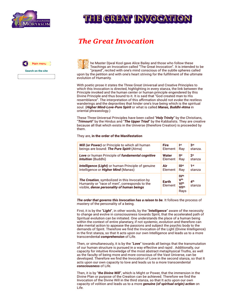 The Great Invocation | PDF | God | Mind