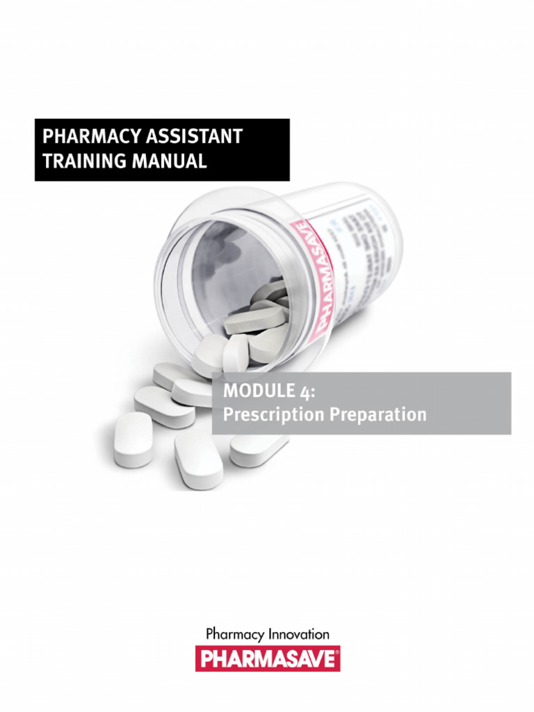 4 Pharmacy Assistant Training Manual - Module 4 Prescription ...