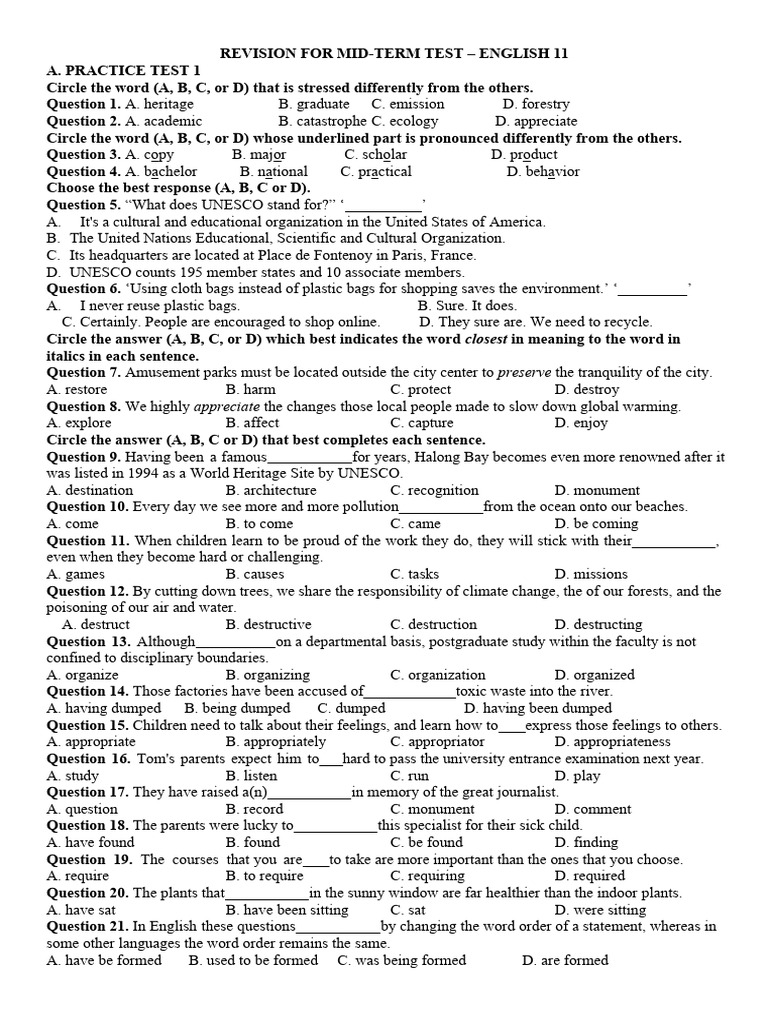 English 11 Mid-Term Revision Guide | PDF | Greenhouse Effect ...