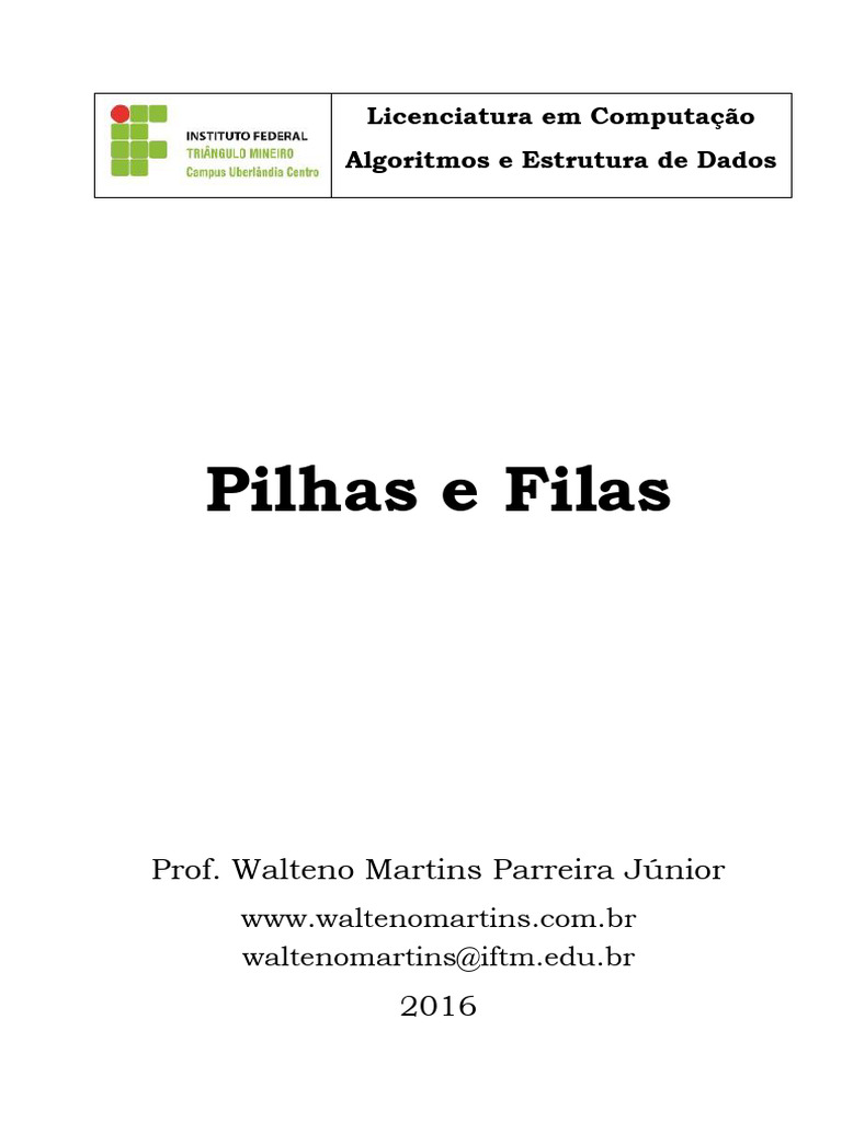 Estruturas de Dados: Pilhas e Filas | PDF | Estrutura de dados | Algoritmos