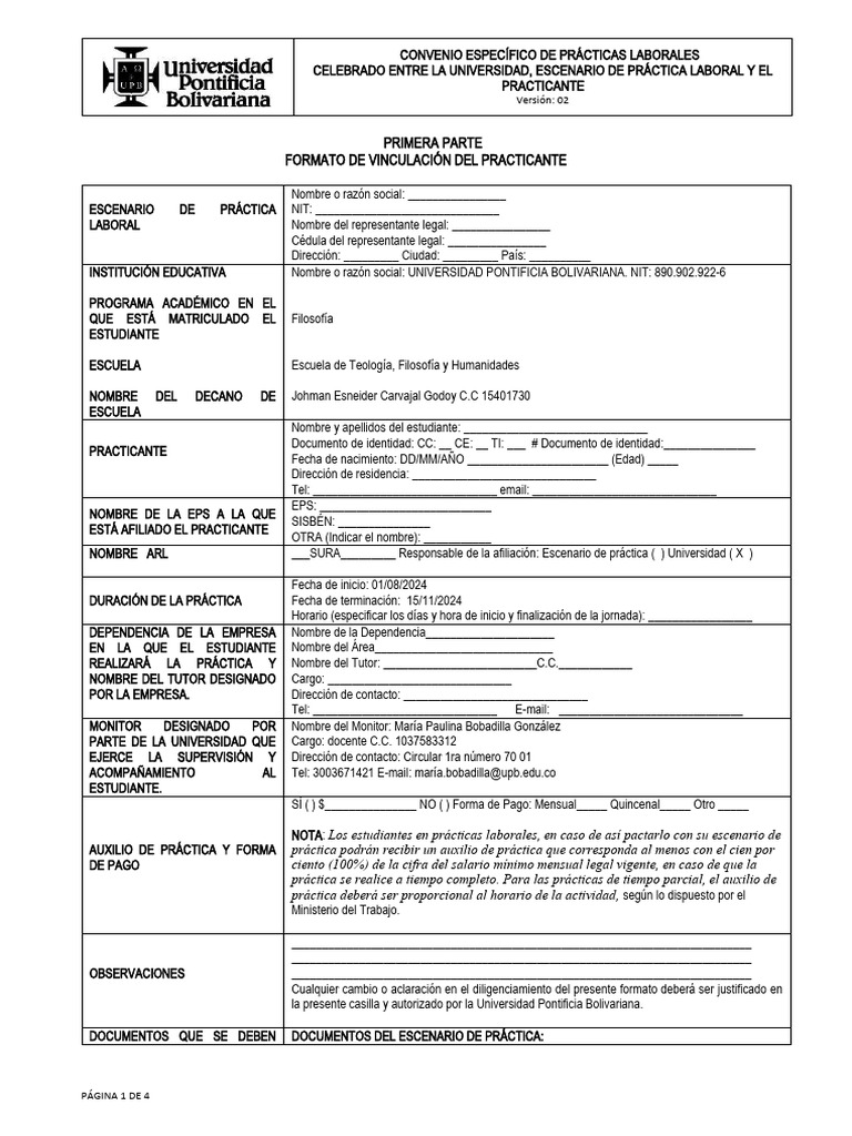 Convenio Específico de Prácticas v2 | PDF | Derecho laboral