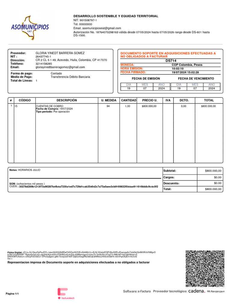 Dse DS714 | PDF | Tecnología bancaria | Pagos