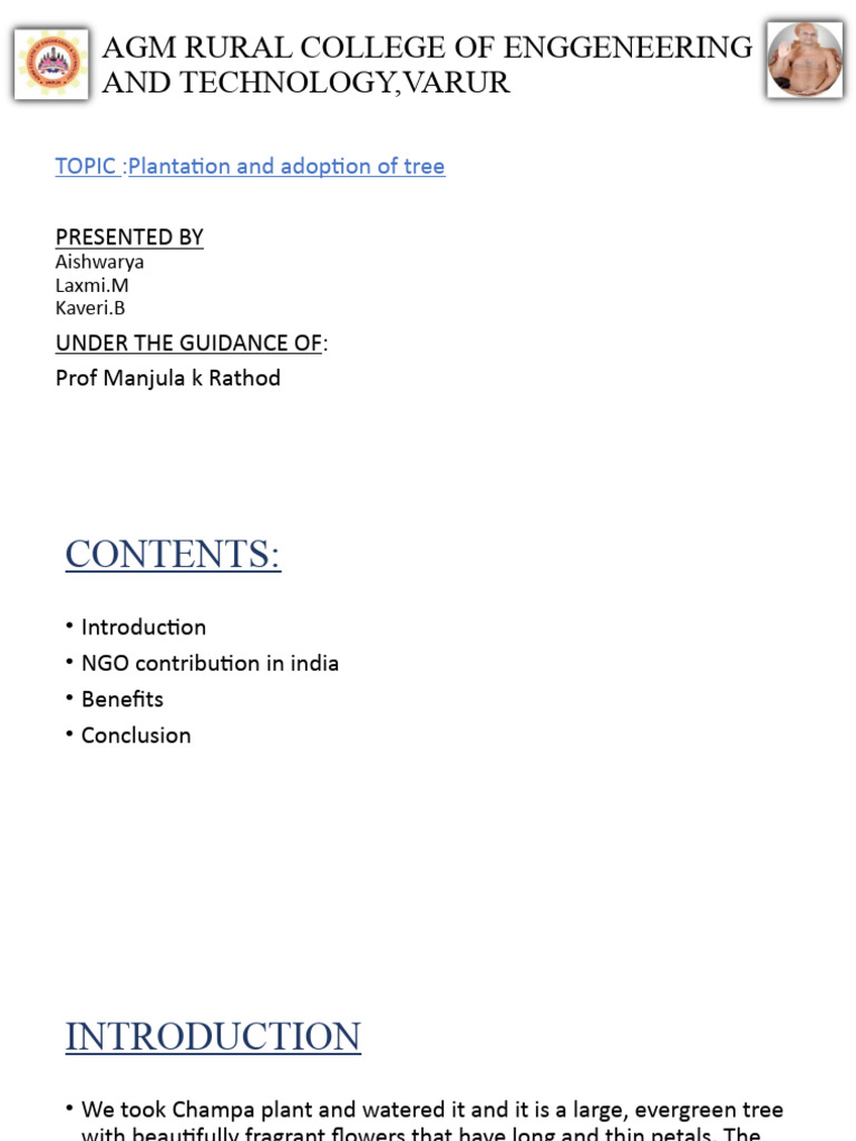 Plantation and Adoption of Tree | PDF