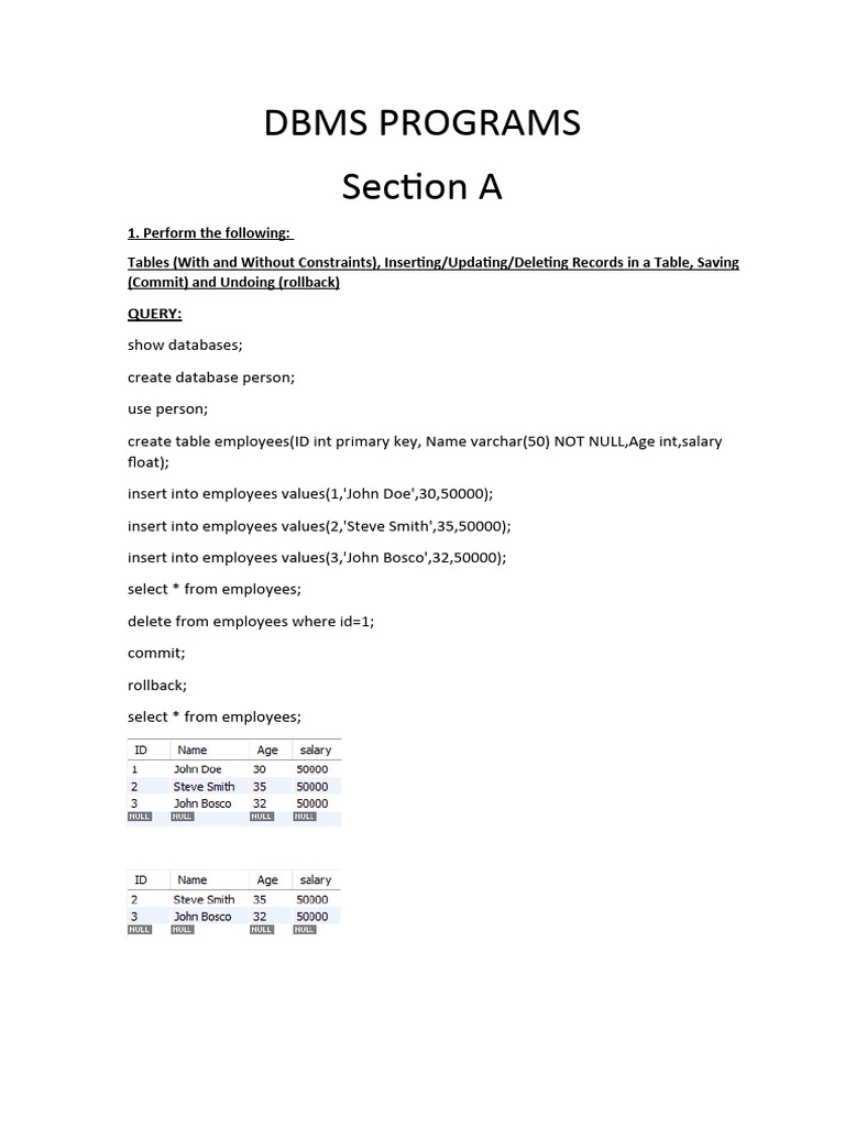DBMS Record Lab Manual | PDF | Databases | Data Management DBMS Record Lab Manual | PDF | Databases | Data Management