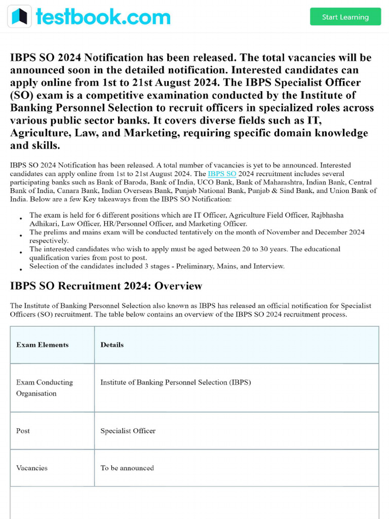 IBPS SO RecruitmentExam Info | PDF