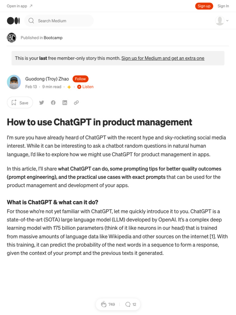 How To Use ChatGPT in Product Management - by Guodong (Troy) Zhao - Feb ...