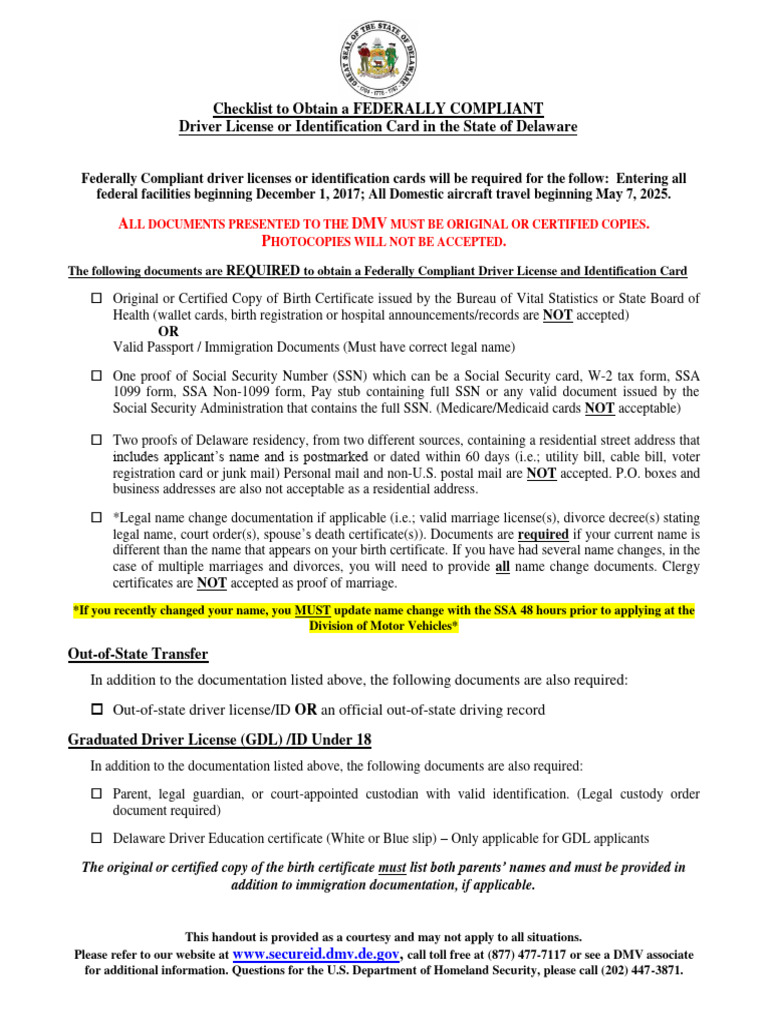 Driver License ID Checklist | PDF | Social Security Number | Identity ...