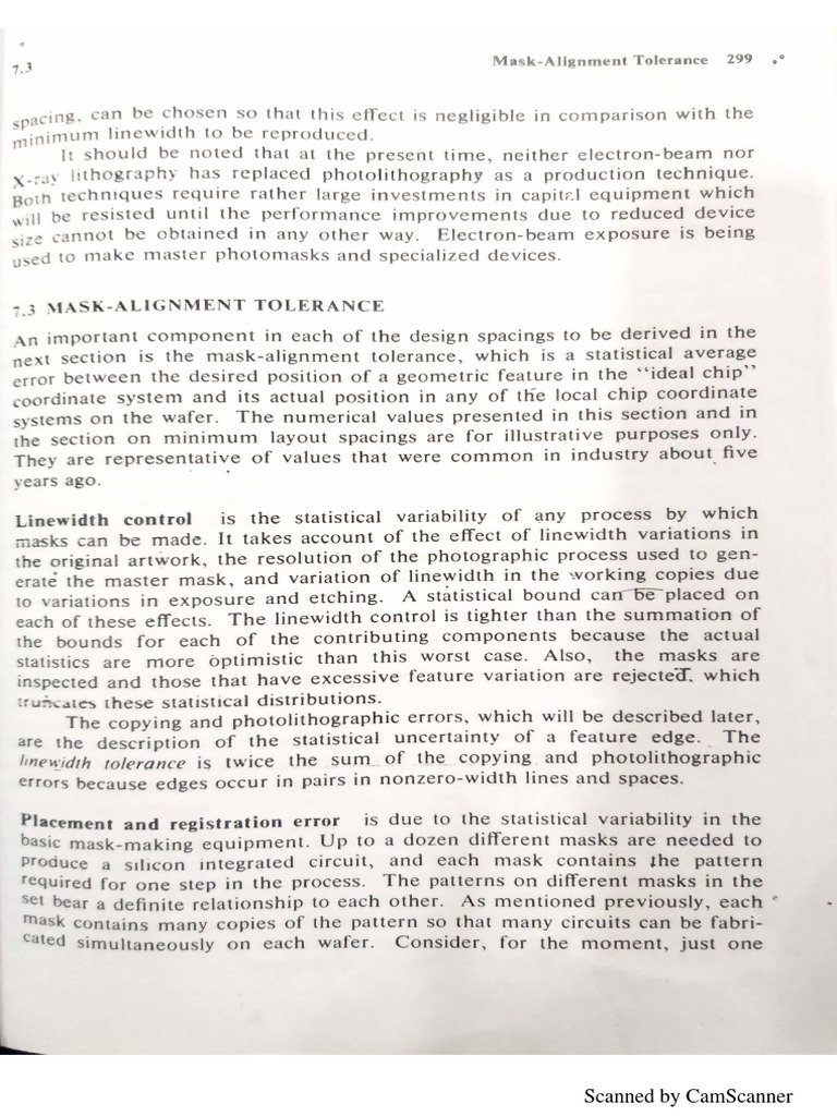 Mask Alignment Tolerance | PDF