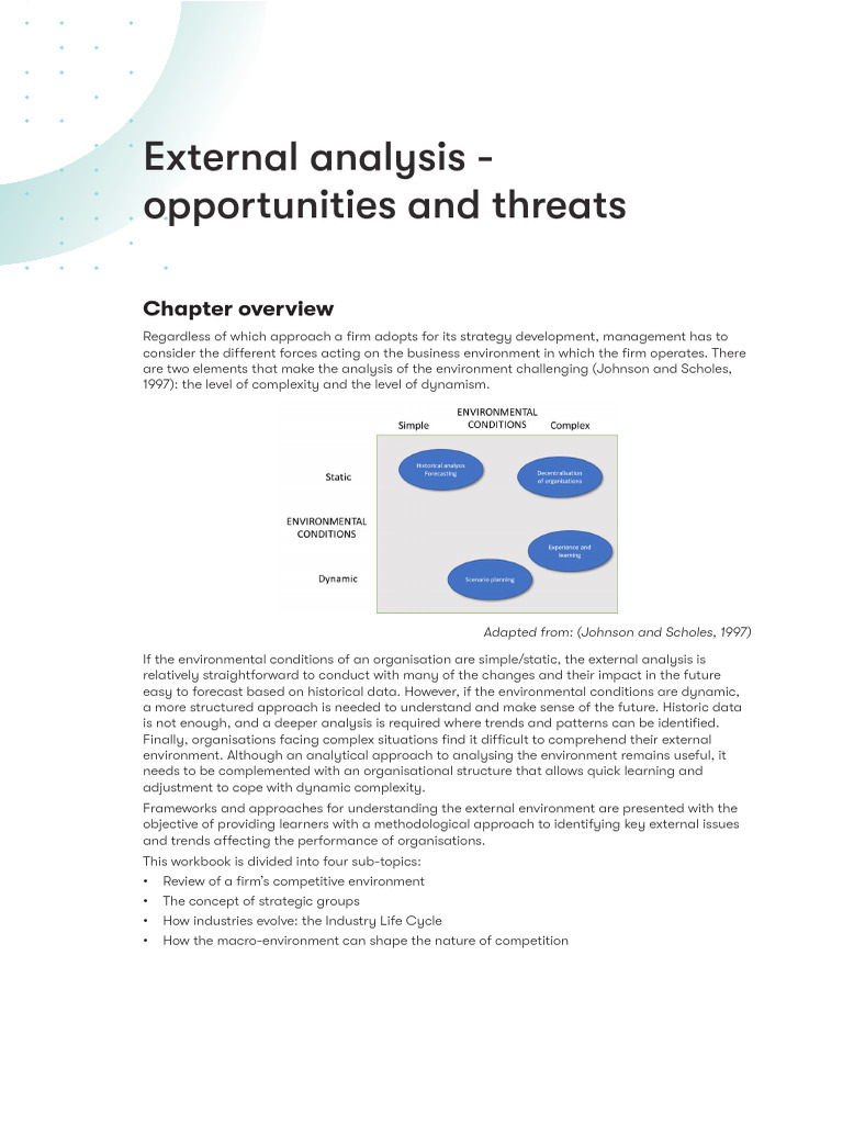 Topic Workbook - External Analysis - Opportunities and Threats | PDF ...