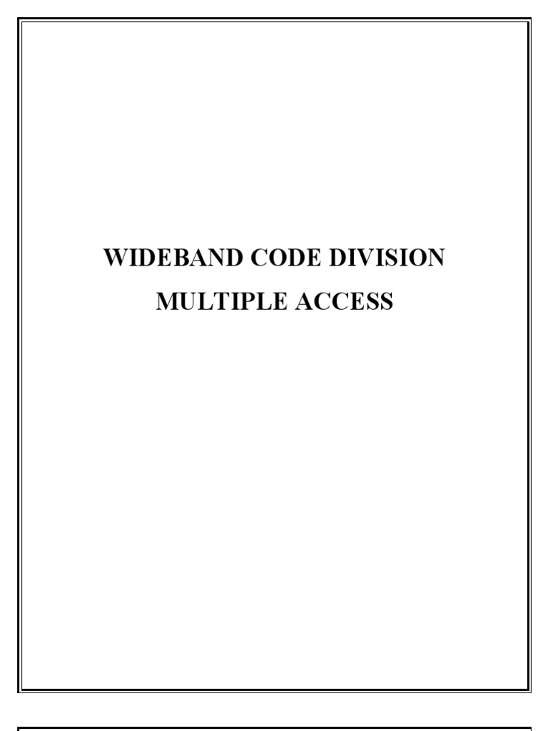 A Wideband Code Division Multiple Access | PDF