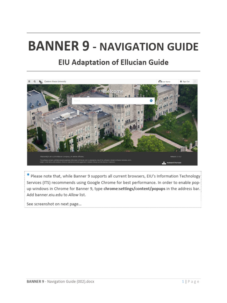 Banner 9 Navigation Guide | PDF | Menu (Computing) | Icon (Computing)