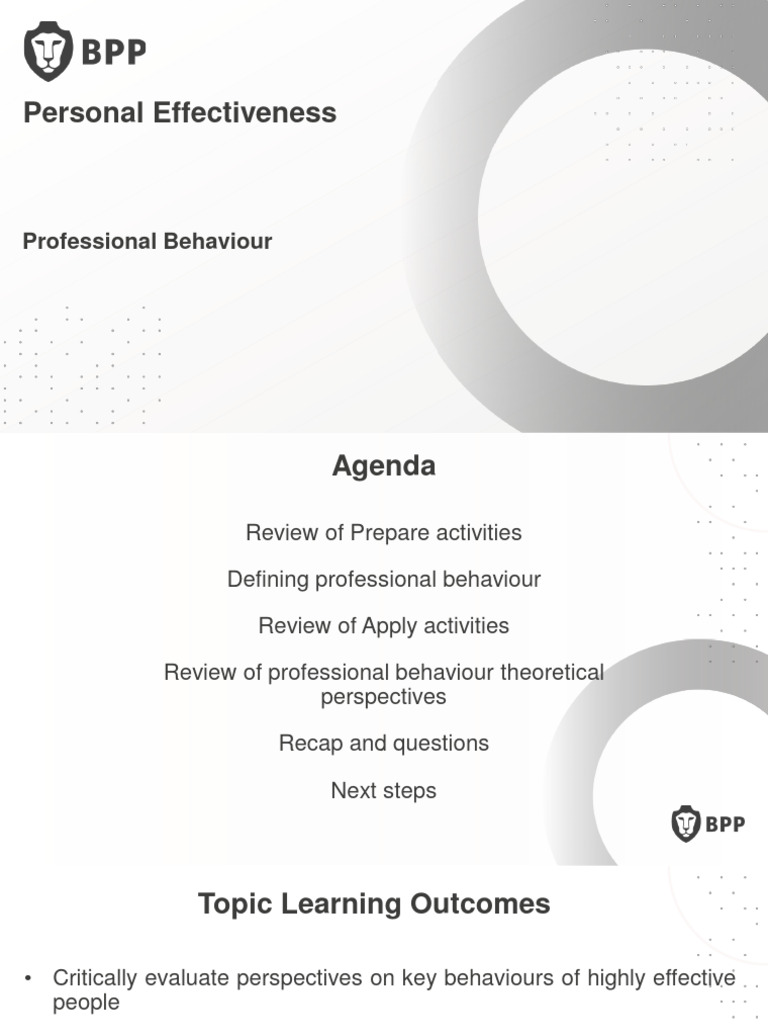 Topic 4 - Professional Behaviour - Class Slides | PDF | Leadership ...