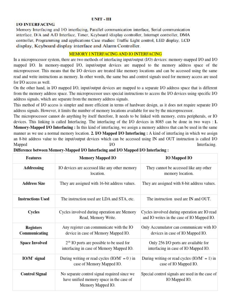 Unit-3 MMC | PDF | Input/Output | Computer Architecture
