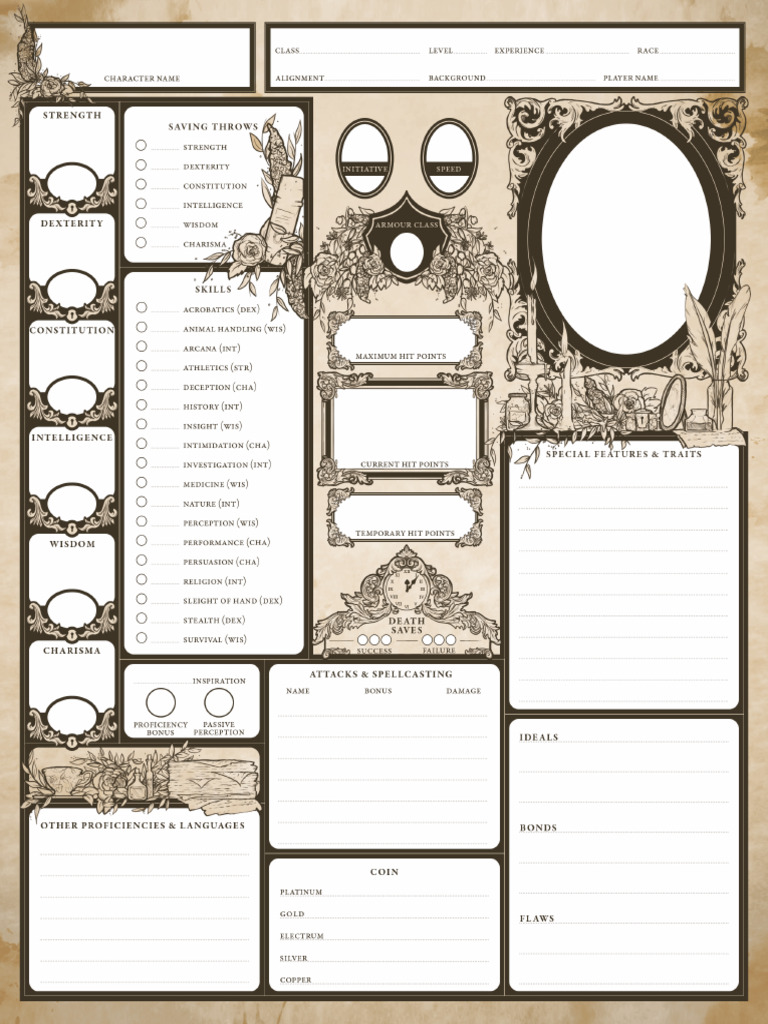 Gothic Character Sheets | PDF