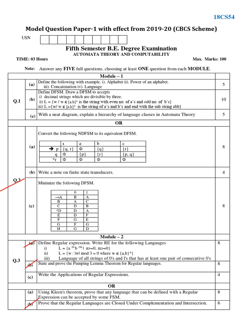 FAFL Pyqs | PDF | Theoretical Computer Science | Mathematics