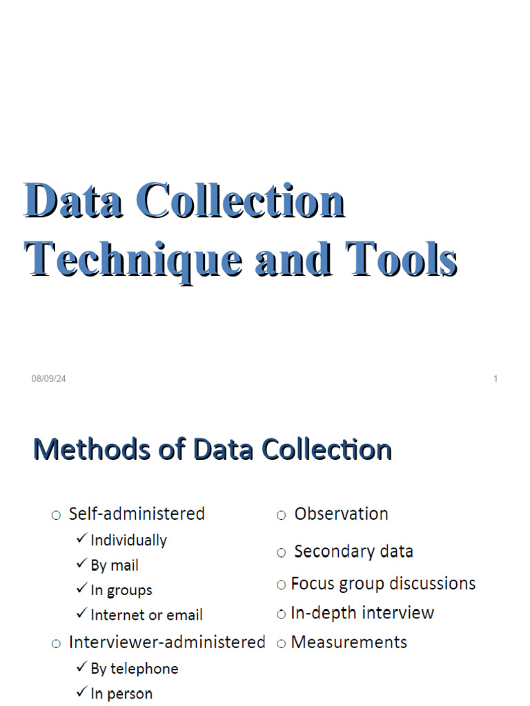 7.4.data Collection Methods | PDF | Questionnaire | Cognition